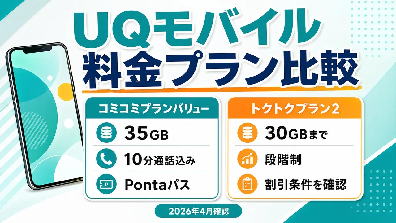 UQモバイル料金プラン比較｜2択の選び方と割引条件 - スマホ料金案内所